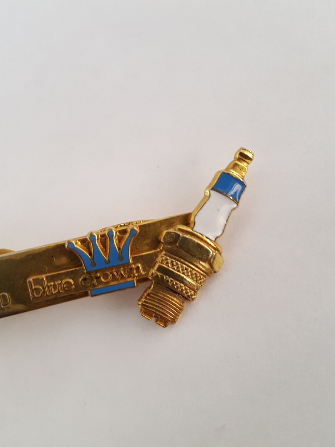 Vintage Jaycee Award blue crown Spark plug tie clip gold | Etsy