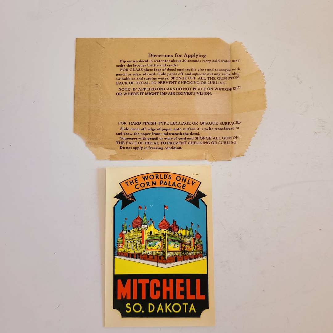 Vintage Corn Palace Souvenir Decal - Mitchell, South Dakota - Etsy