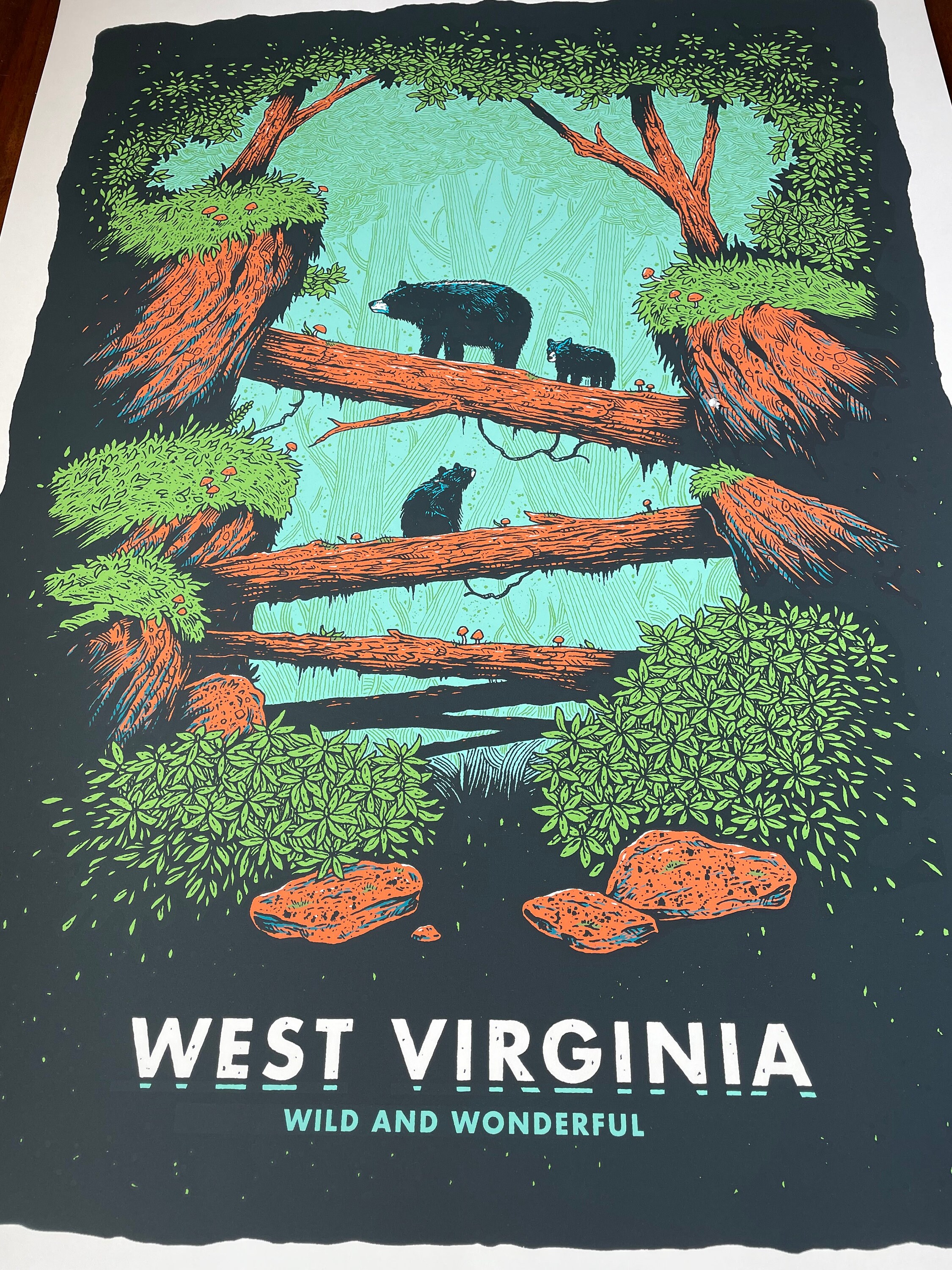 Wild Wonderful West Virginia Black Bear Fine Art Screenprint | Etsy