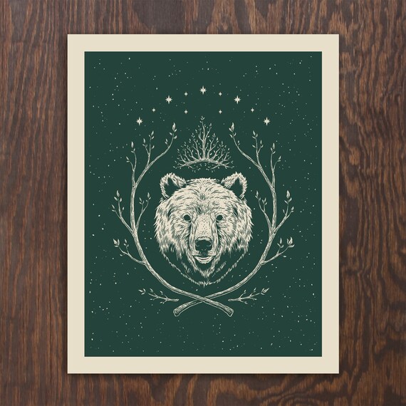 Impresión de pantalla del oso rey | Etsy