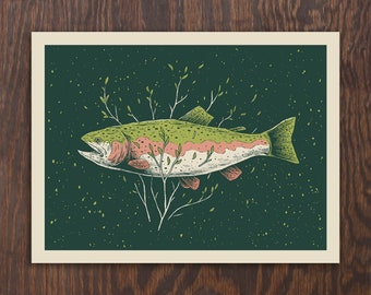 Fish Screen Print | Etsy