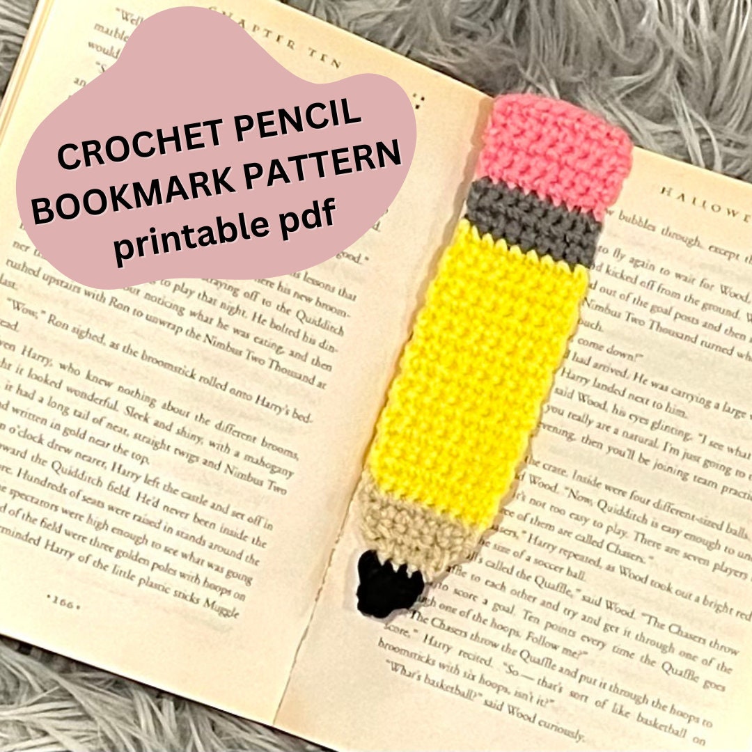Crochet Pencil Bookmark Pattern | DIY Bookmark, Teacher Gift, Teacher Appreciation, Crochet ...