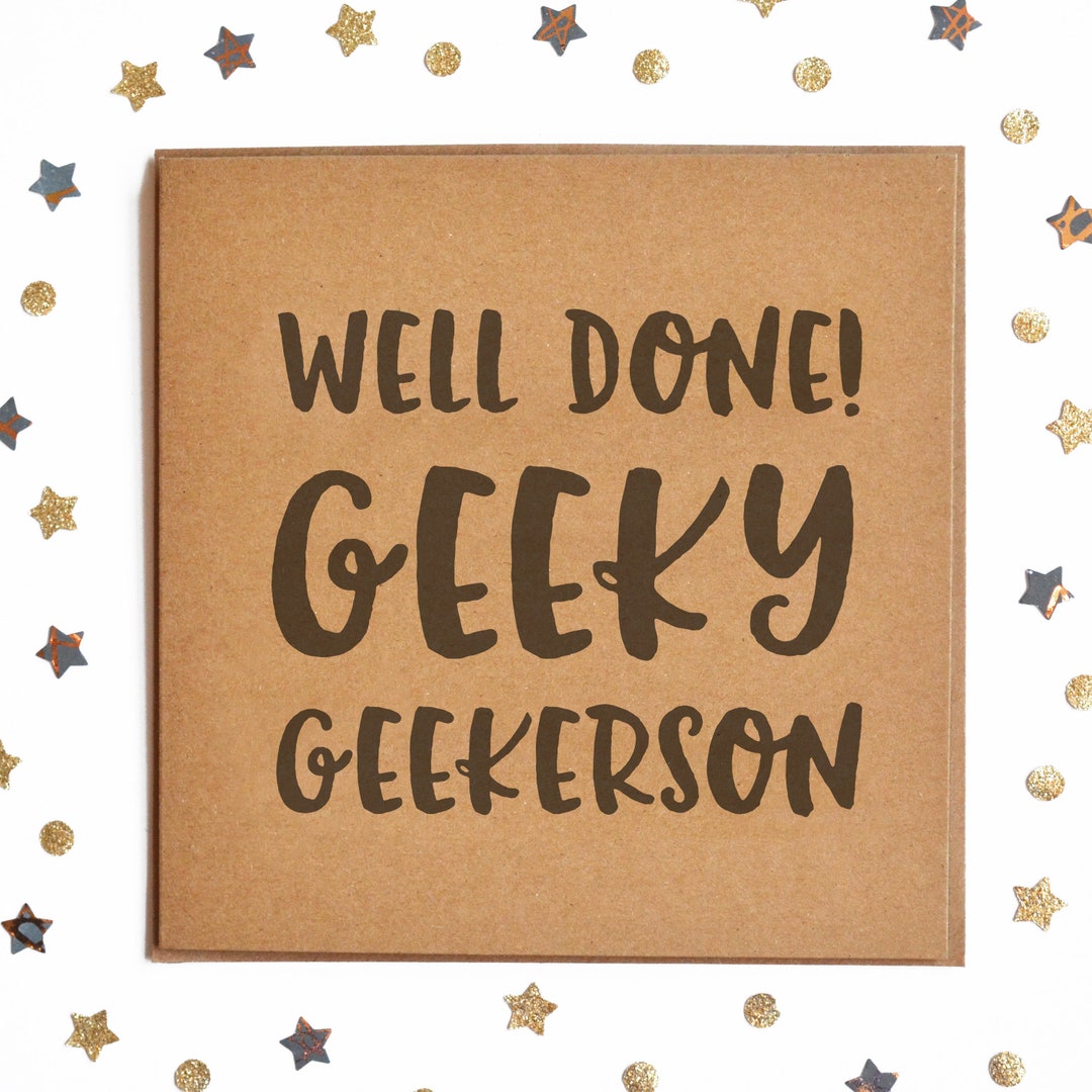 Well Done Geeky Geekerson Card, Funny Card, Rustic Card, Hipster Card ...