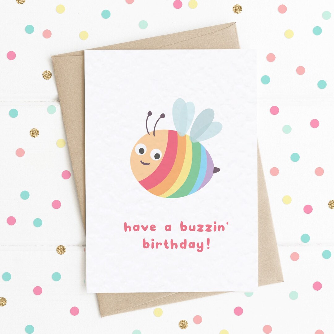 Have A Buzzin' Birthday Card, Funny Birthday Card, Cute Birthday Card ...