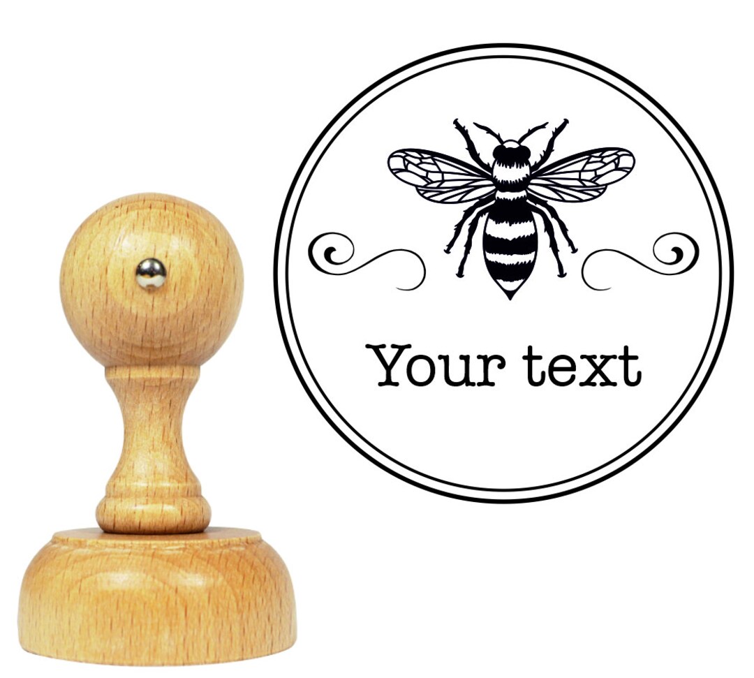 Personalized BEE Stamp Ex Libris Stamp Stamp for Beekeeper Honey Bee ...