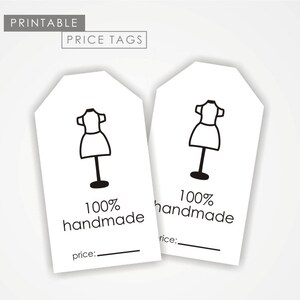 Printable Sewing Tags, Price Tags, Tag, Label, Instant Download ...