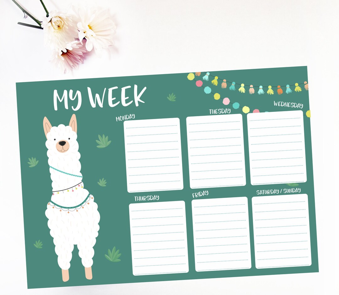 Printable LLAMA Weekly Planner / Printable Weekly to Do List / Weekly ...