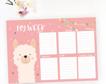 Printable Llama Weekly Planner - Etsy