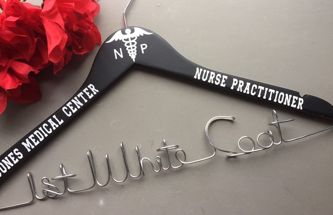 1st White Coat Hanger, NP Gift, Nurse Practitioner Hanger, NP ...