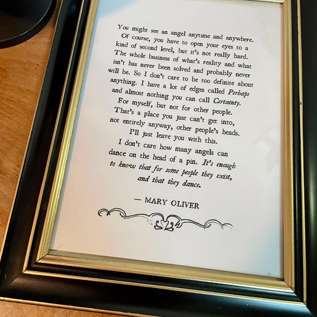 Mary Oliver Angels Poem, Mary Oliver, Greeting Card, Literary Art ...