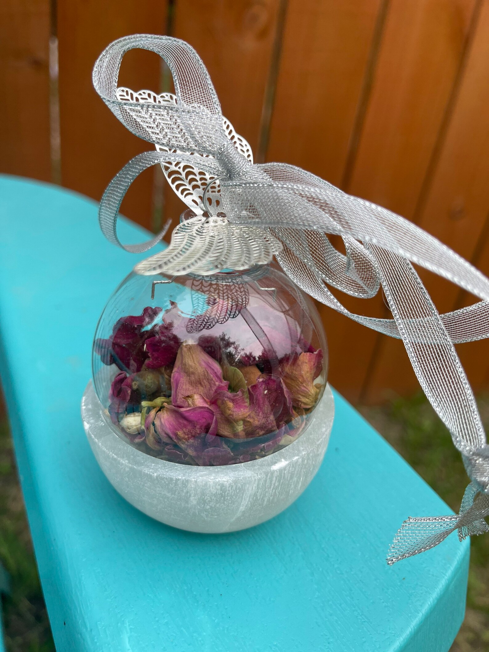 Love Spell Orb: Rose & Crystal Blessing Ball - Cottagecore Home Decor ...