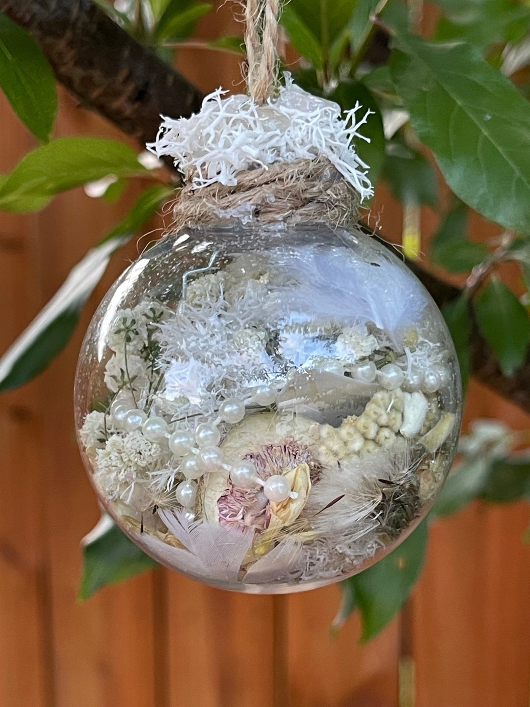 Boho Blessing Ball: Floral & Crystal Ornament, New Home Gift - Etsy