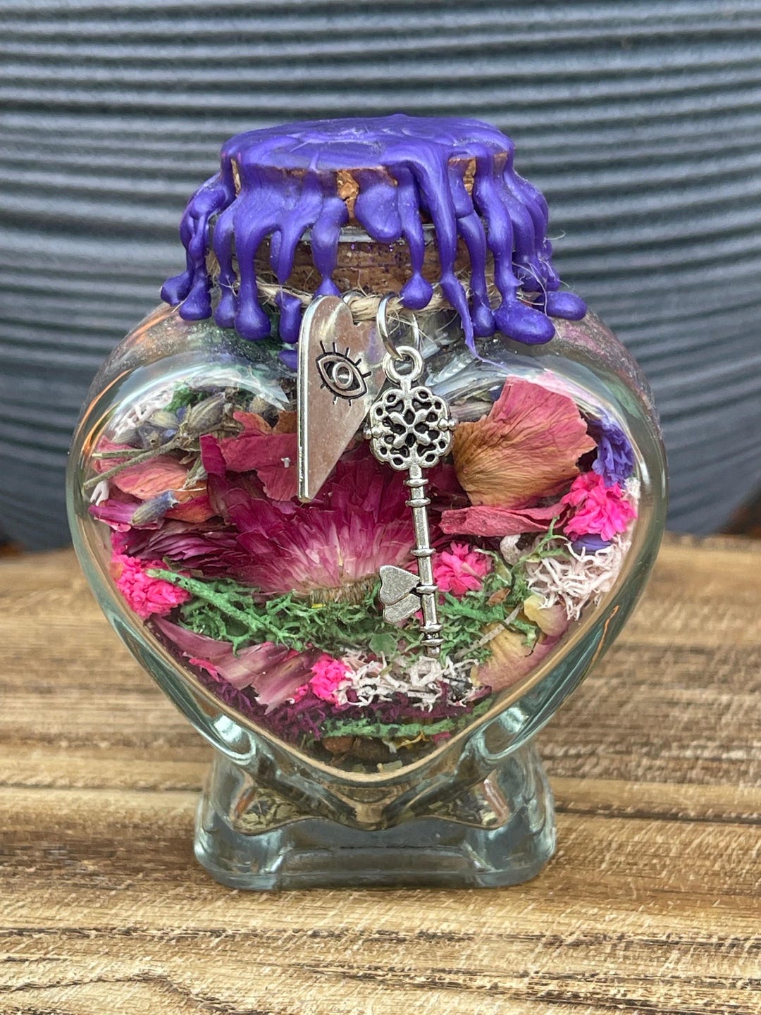 Mini Spell Heart Bottle/ Blessing Bottle/ Fairy Wish Jar/ Cottagecore ...