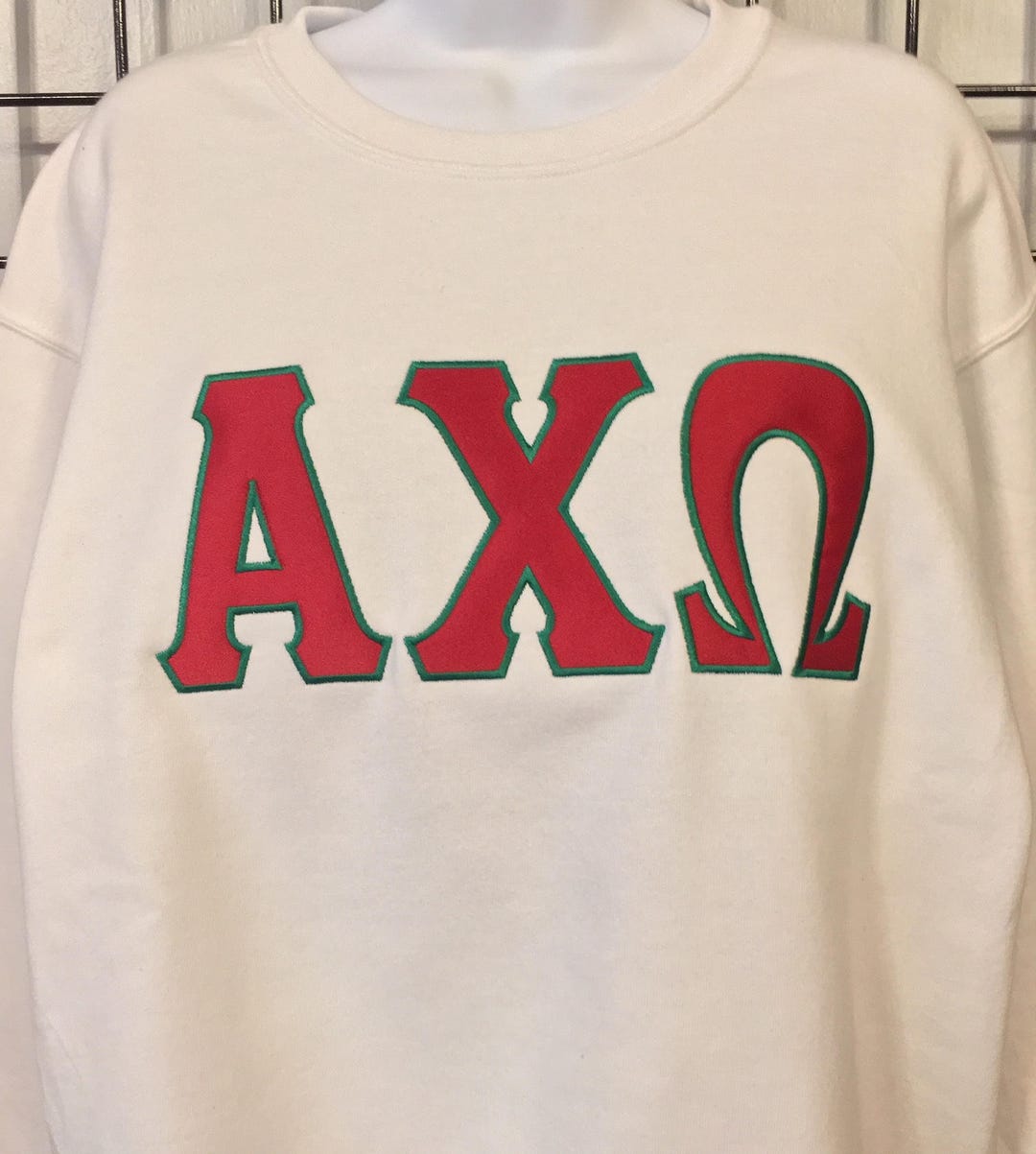Alpha Chi Omega Twill Applique Crewneck - Etsy