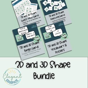 2D and 3D Shape Low-prep Games, Vocabulary, and Posters - Etsy
