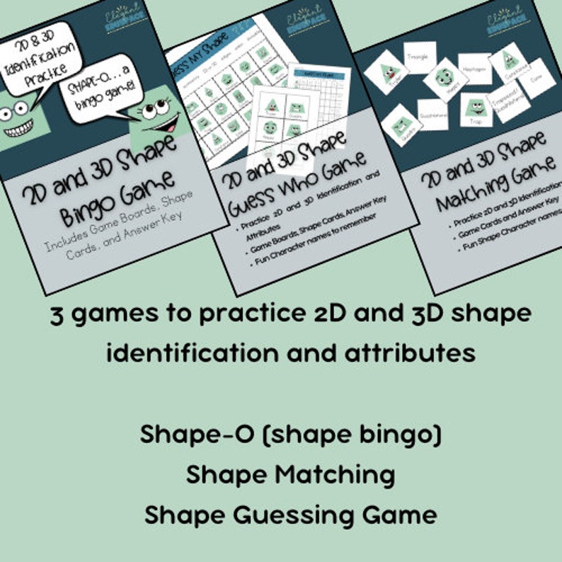 2D and 3D Shape Low-prep Games, Vocabulary, and Posters - Etsy