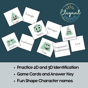 2D and 3D Shape Low-prep Games, Vocabulary, and Posters - Etsy