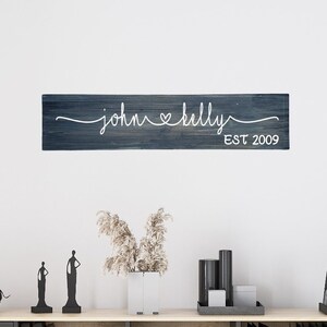 Personalized Couple Sign, Custom Stained Wood Couple Sign, Personalized ...