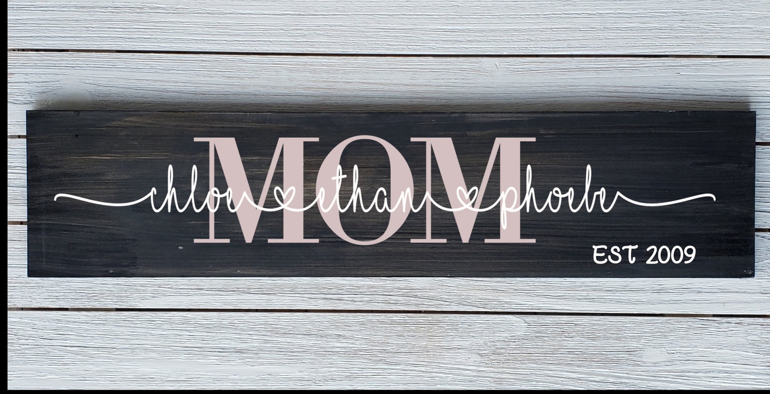 Personalized Mom Sign Custom Stained Wood Mom Sign With Kids - Etsy