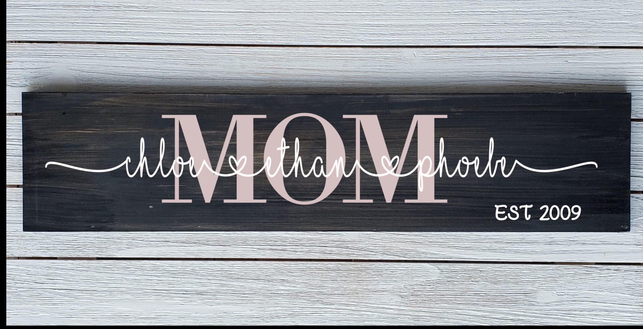 Personalized Mom Sign Custom Stained Wood Mom Sign With Kids - Etsy