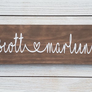 Personalized Couple Sign, Custom Stained Wood Couple Sign, Personalized ...
