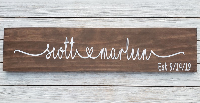Personalized Couple Sign Custom Stained Wood Couple Sign - Etsy