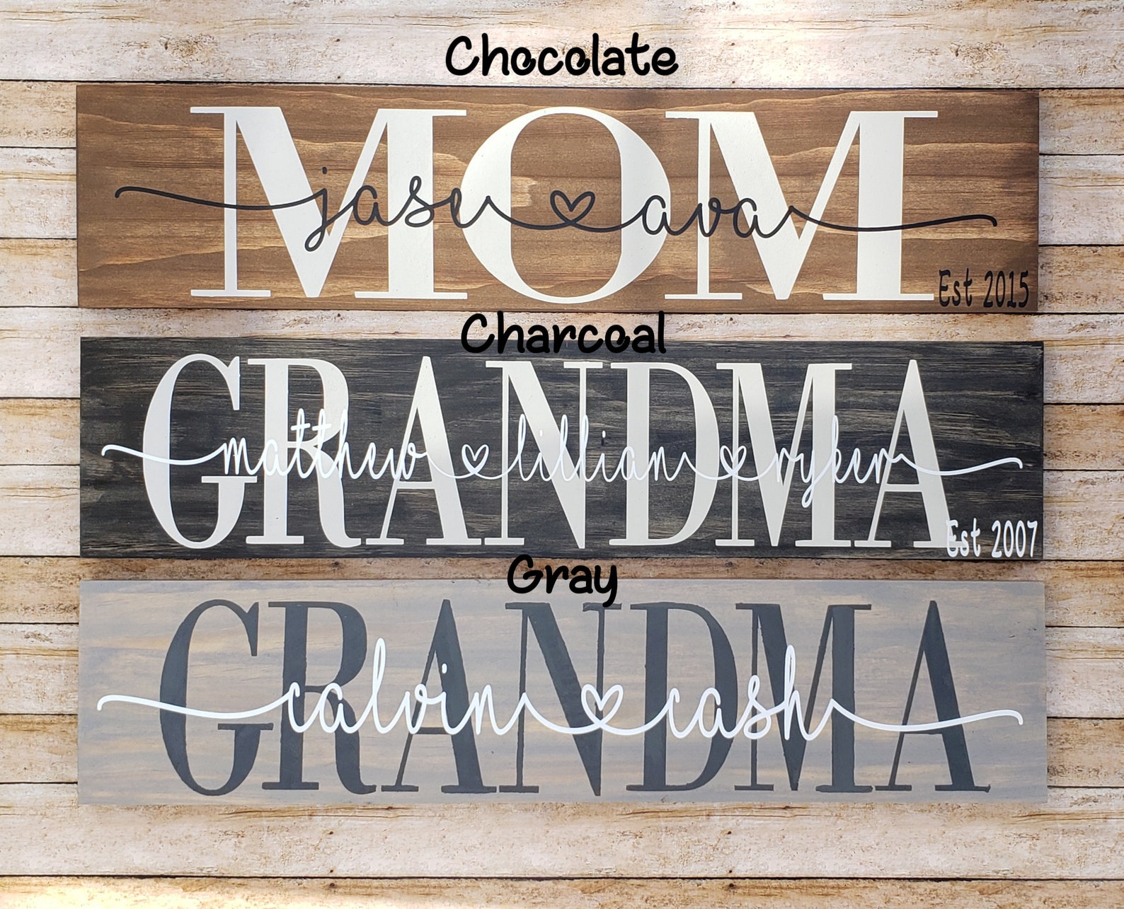 Personalized Mom Sign Custom Stained Wood Mom Sign With Kids - Etsy