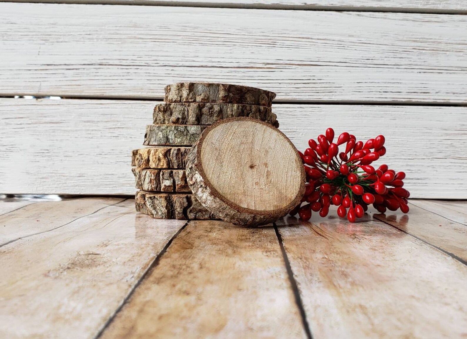 Bearded Man Santa Hand Painted Wood Slice Christmas Tree - Etsy