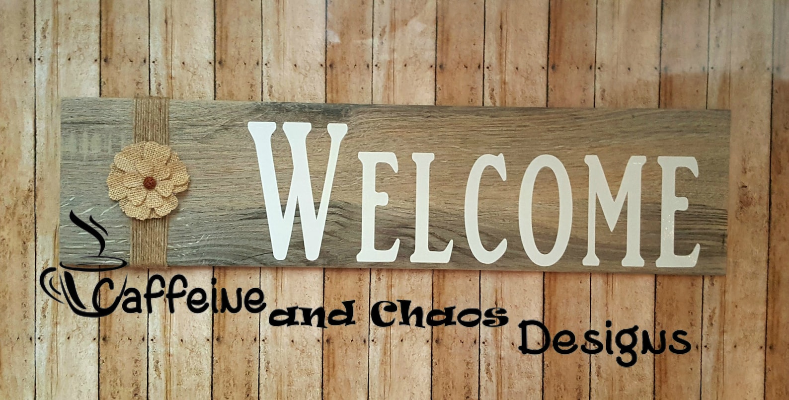 Rustic Tile Welcome Sign Welcome Sign With Flower Home Decor | Etsy