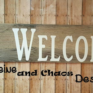 Rustic Tile Welcome Sign, Welcome Sign With Flower, Home Decor Sign - Etsy