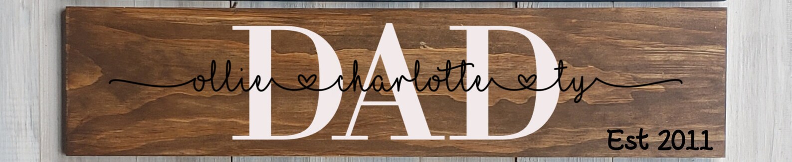 Personalized Dad Sign Custom Stained Wood Dad Sign With Kids - Etsy