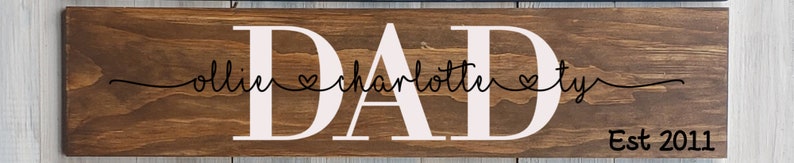 Personalized Dad Sign Custom Stained Wood Dad Sign With Kids - Etsy