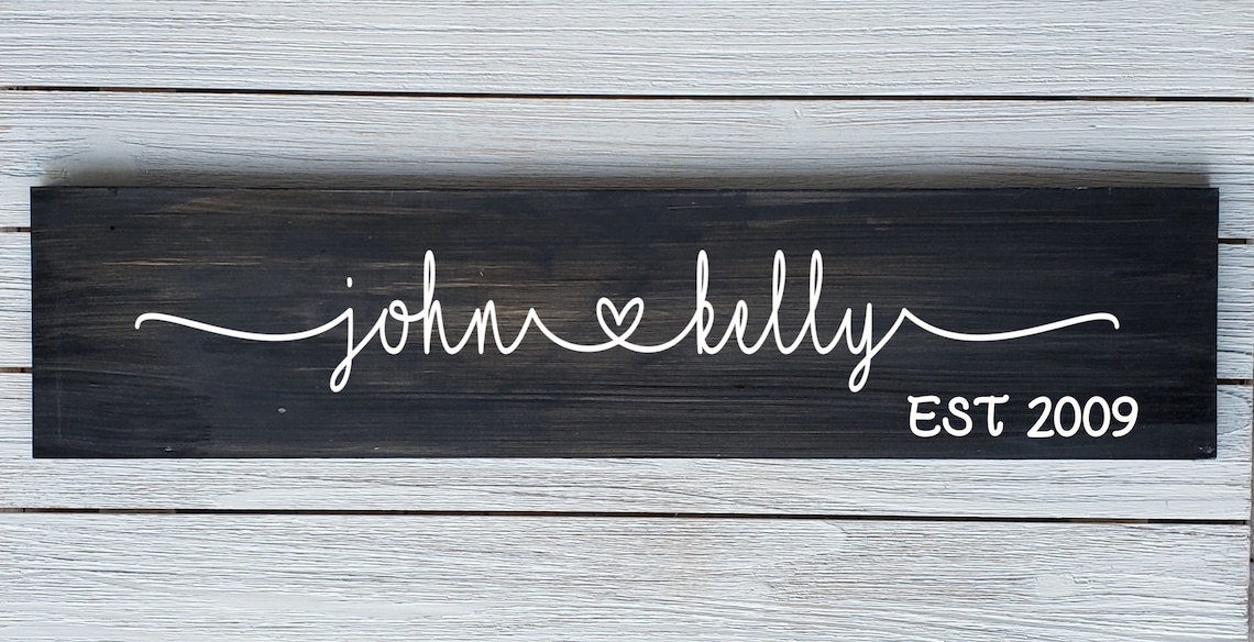 Personalized Couple Sign Custom Stained Wood Couple Sign - Etsy