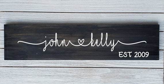 Personalized Couple Sign Custom Stained Wood Couple Sign | Etsy