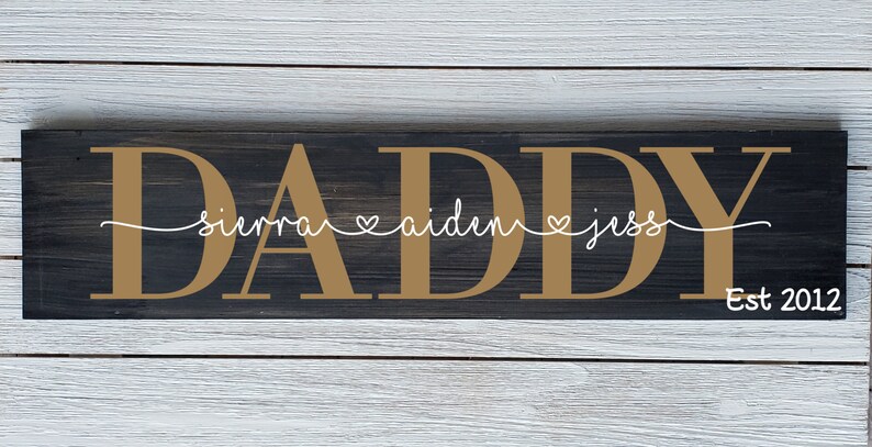 Personalized Dad Sign Custom Stained Wood Dad Sign With Kids - Etsy