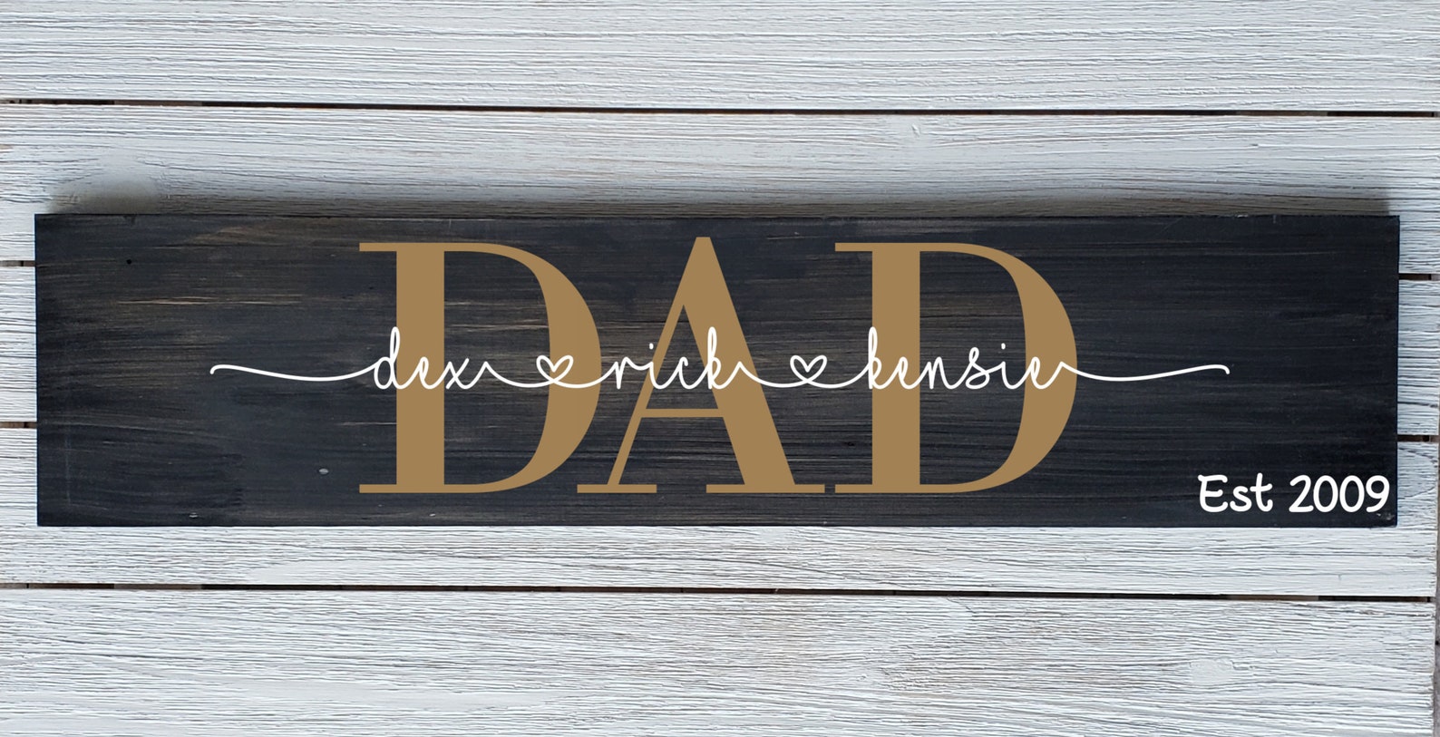 Personalized Dad Sign Custom Stained Wood Dad Sign With Kids - Etsy