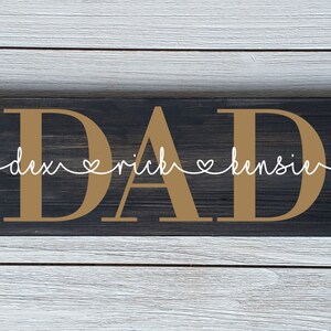 Personalized Dad Sign, Custom Stained Wood Dad Sign With Kids Names ...
