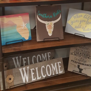 Rustic Tile Welcome Sign, Welcome Sign With Flower, Home Decor Sign - Etsy