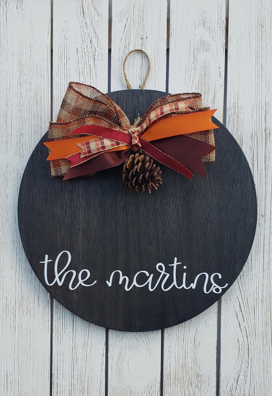 Personalized Fall Sign for Front Door, Stained Wood Custom Fall Holiday ...