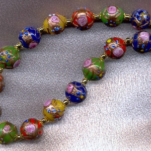 Vintage Italian Wedding Cake Venetian Beads, Murano Glass, 14mm Antique ...