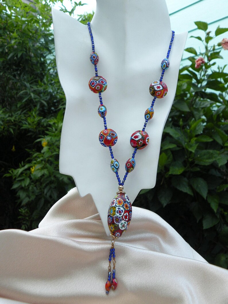 Venetian Murano Glass "fine" Millefiori, Multicolored Mosaic, Pendant ...