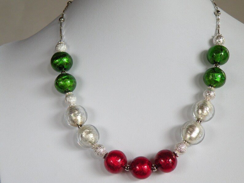 Italian Flag Colors, Red, White, Green, Murano Glass, Venetian Beads ...