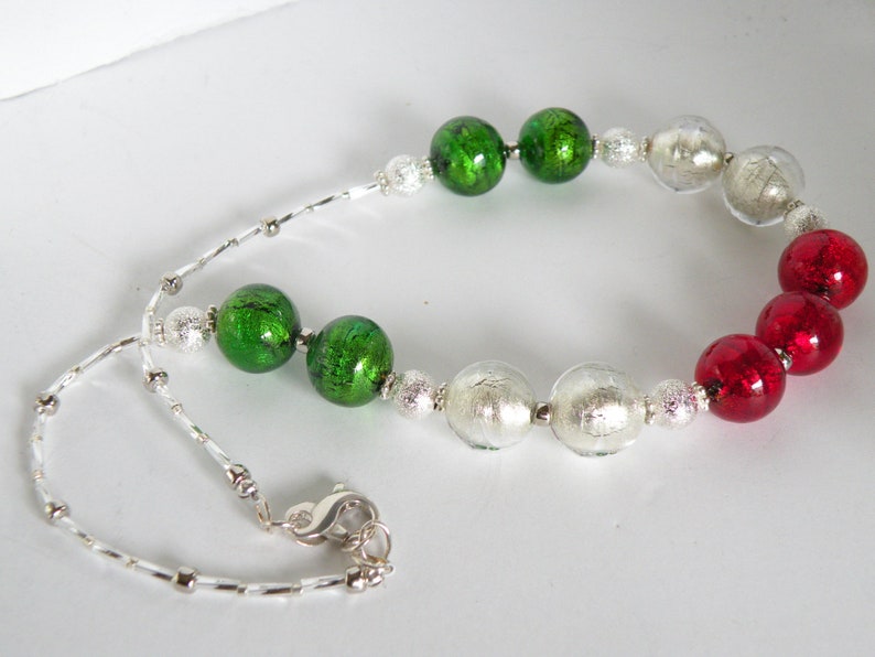 Italian Flag Colors, Red, White, Green, Murano Glass, Venetian Beads ...