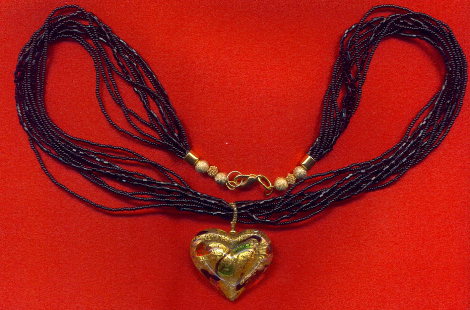 Vintage Heart Shaped Murano Glass Miro Inspired Venetian - Etsy