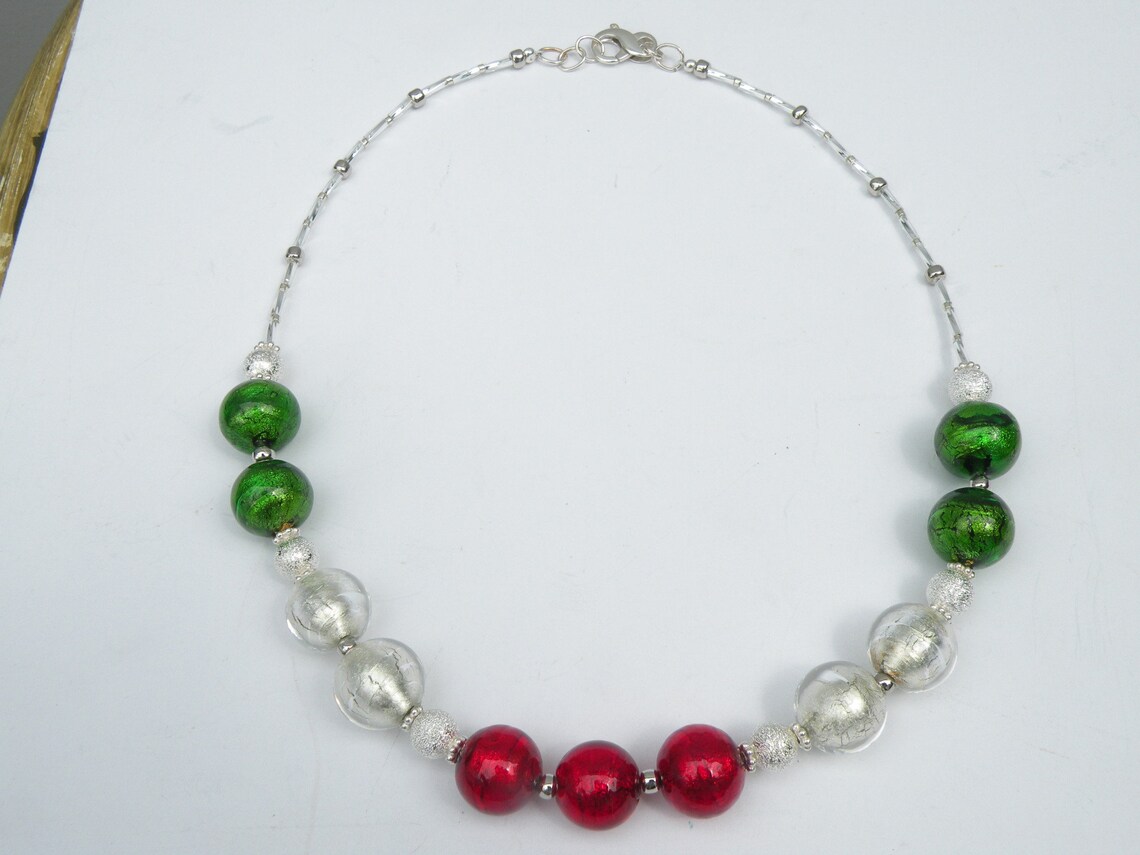 Italian Flag Colors, Red, White, Green, Murano Glass, Venetian Beads ...