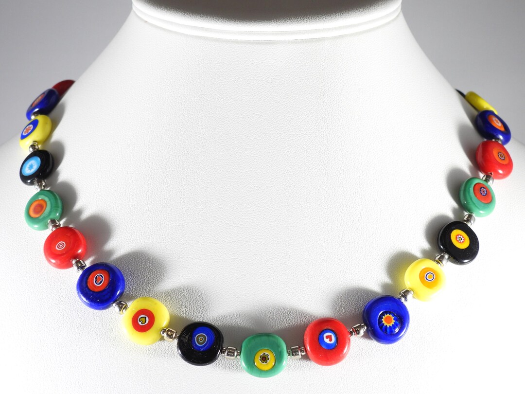 Multicolored Murano Glass, Small "candy" Millefiori Discs, Venetian ...