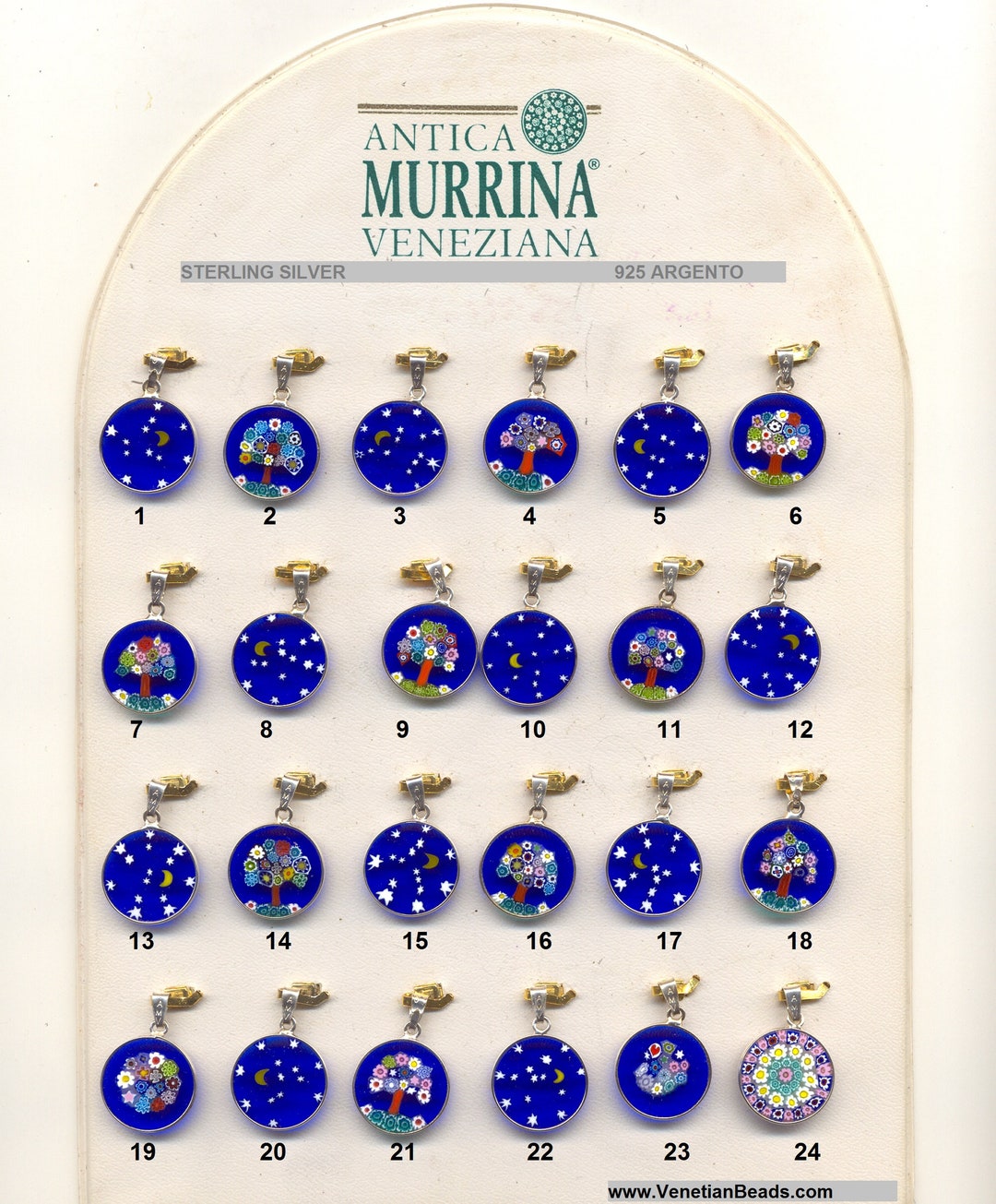 Vintage Murano Glass, 18mm Antica Murrina Veneziana Pendants, Made in ...