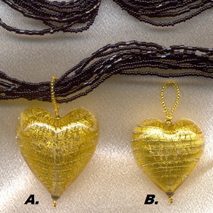 Hearts, Extra Large & Large Gold, Crystal Clear Murano Glass and 24 ...