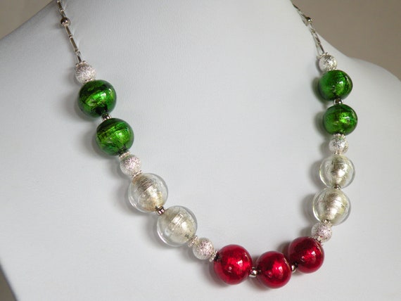 Italian Flag Colors Red White Green Murano Glass Venetian | Etsy