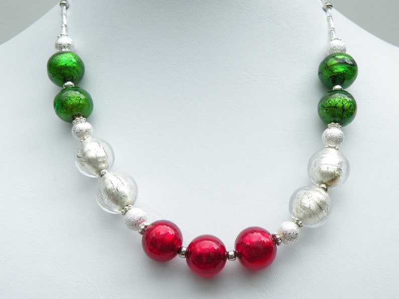 Italian Flag Colors Red White Green Murano Glass Venetian | Etsy